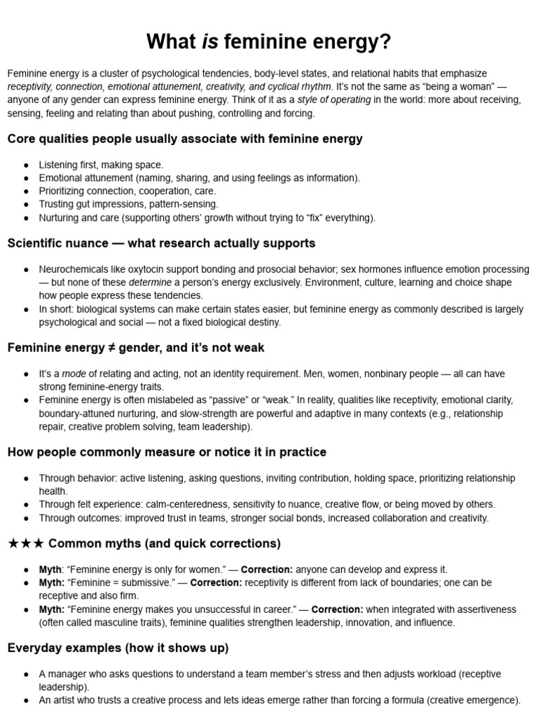 Feminine Energy | PDF