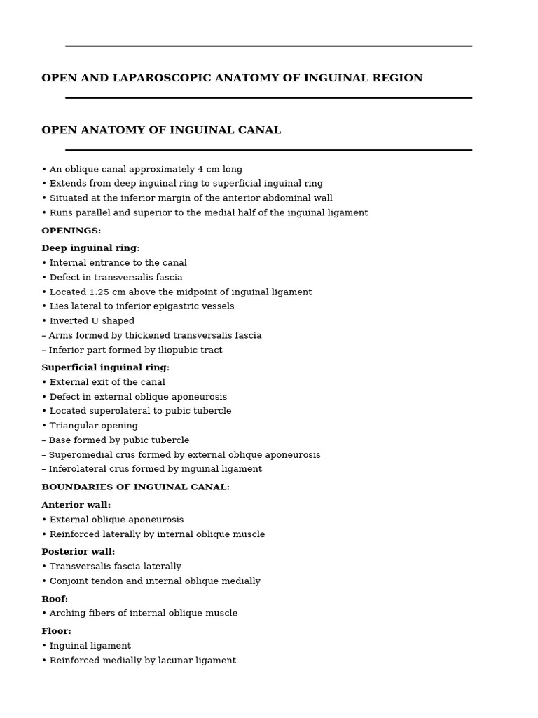 Inguinal Region Anatomy Overview | PDF