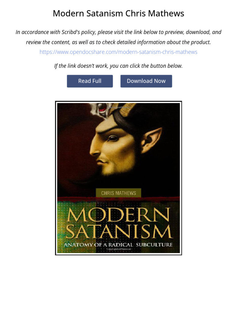 Modern Satanism Chris Mathews download full chapters | PDF | Satanism