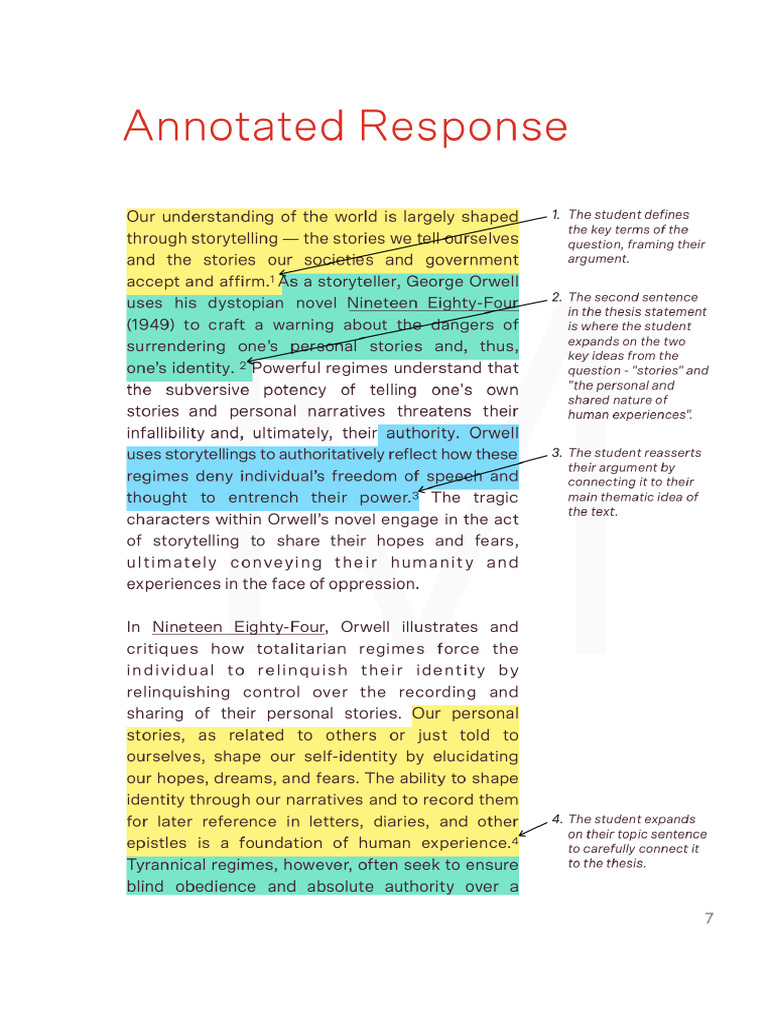 Year 12 English ADV - 1984 Exemplar Band 6 Essay | PDF