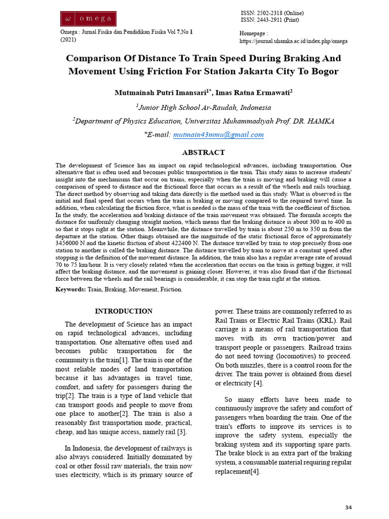 Train Speed and Braking Distance Analysis | PDF | Train | Friction