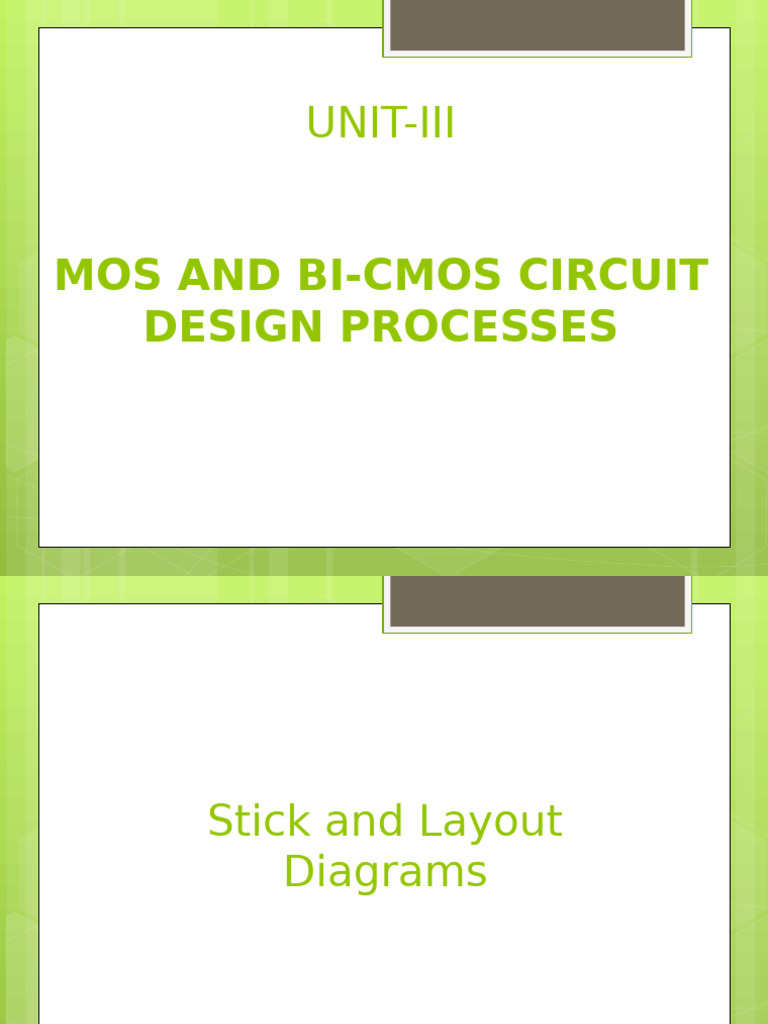 Stick Diagrams in VLSI Design Process | PDF | Cmos | Digital Electronics