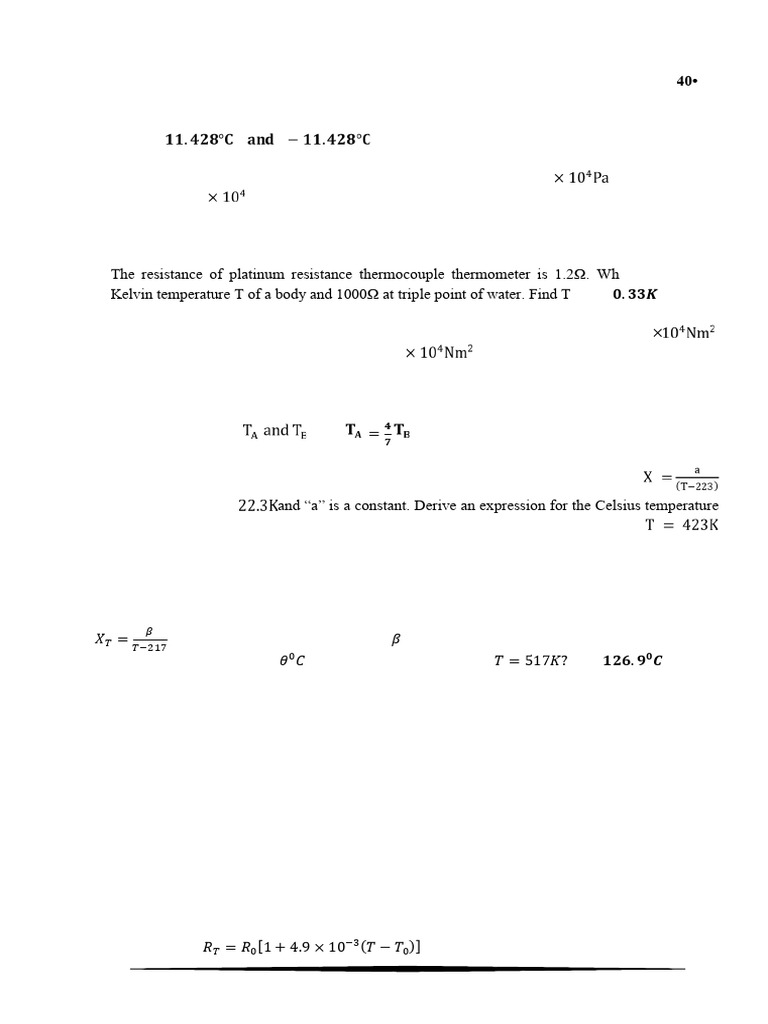 Thermometry Questions and Answers Guide | PDF | Temperature | Celsius