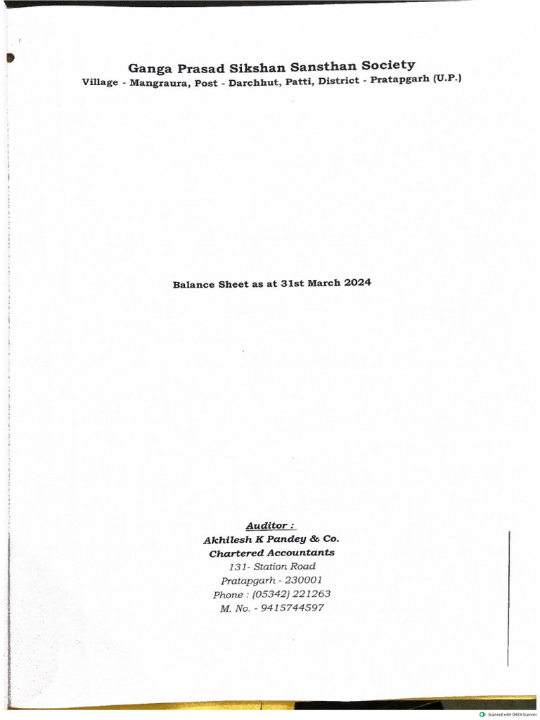 Balance Sheet 2023-24 | PDF