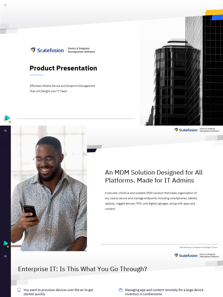 Scalefusion Product Deck | PDF | Mobile App | Android (Operating System)