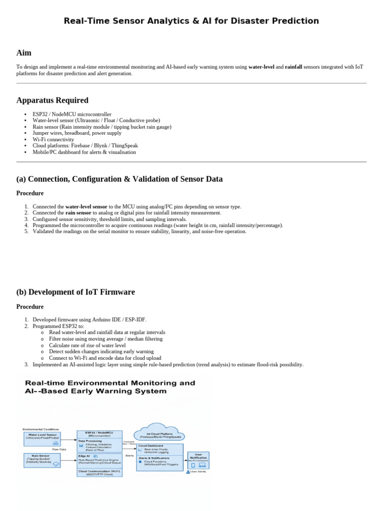 AI-Driven Disaster Prediction System | PDF | Microcontroller | Sensor