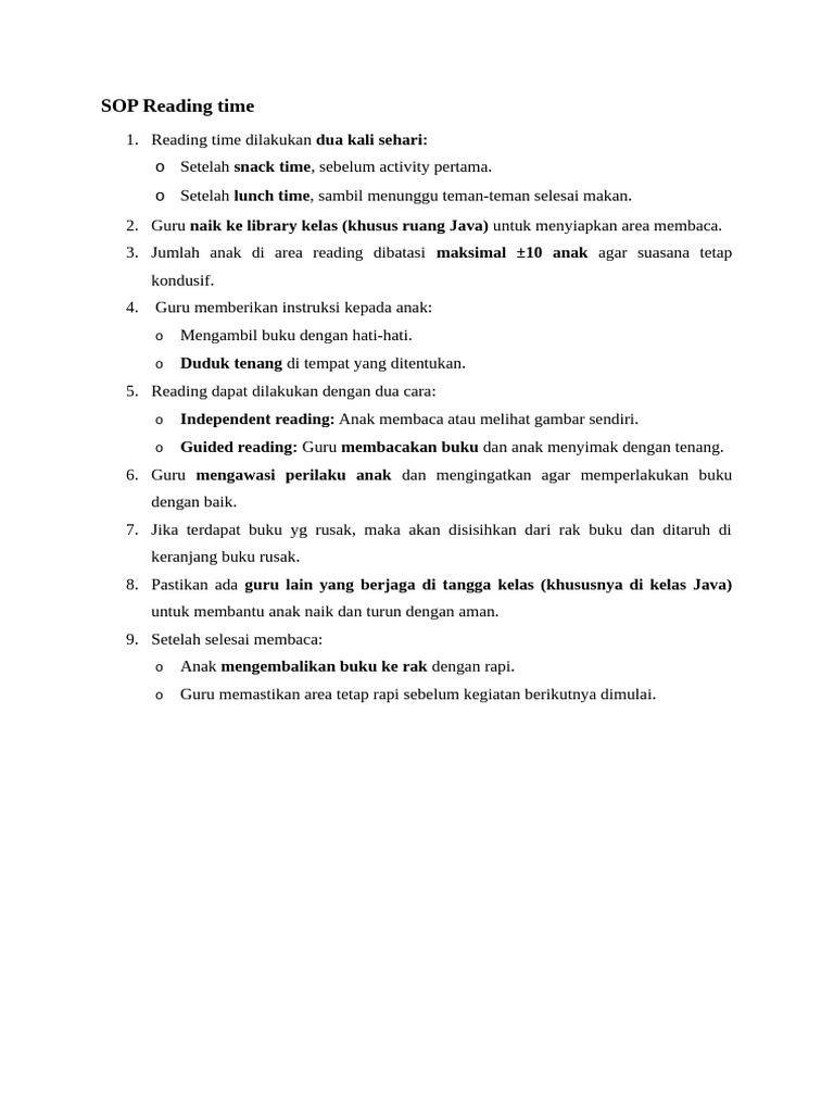 SOP Reading Time | PDF