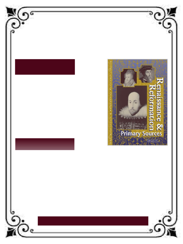 Renaissance and Reformation Primary Sources 1st Edition Peggy Saari ...