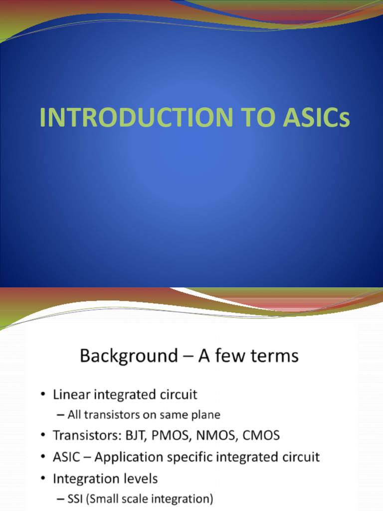 Module-1 ASIC-pptx | PDF | Integrated Circuit | Random Access Memory