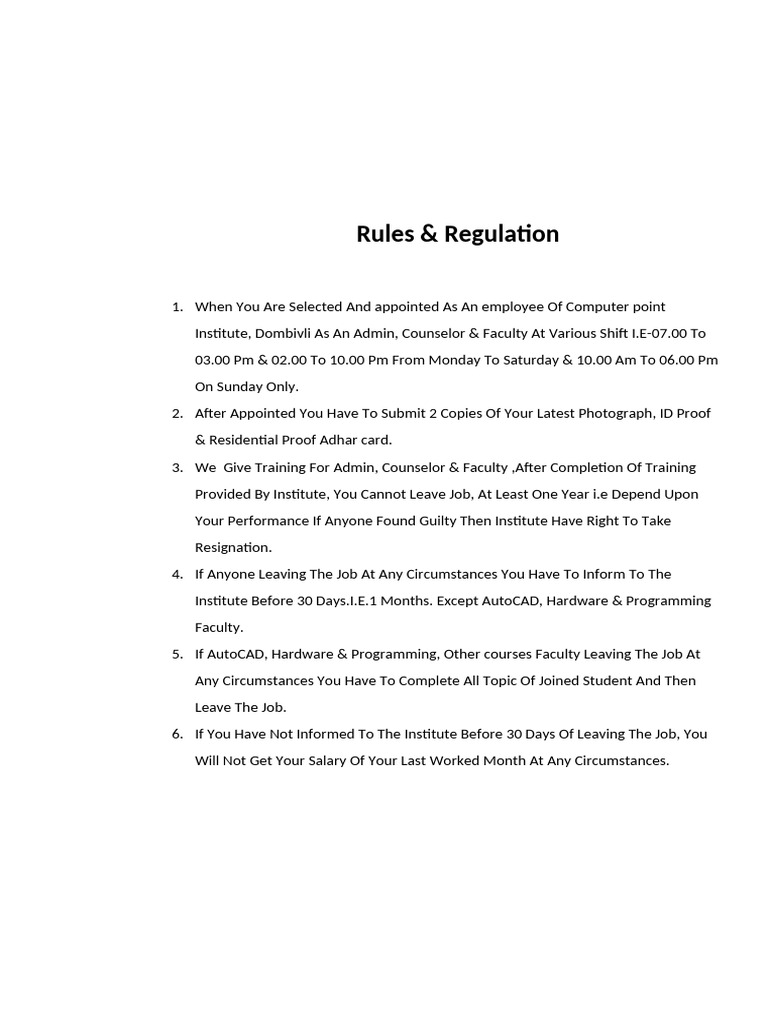 Staff Regulation | PDF