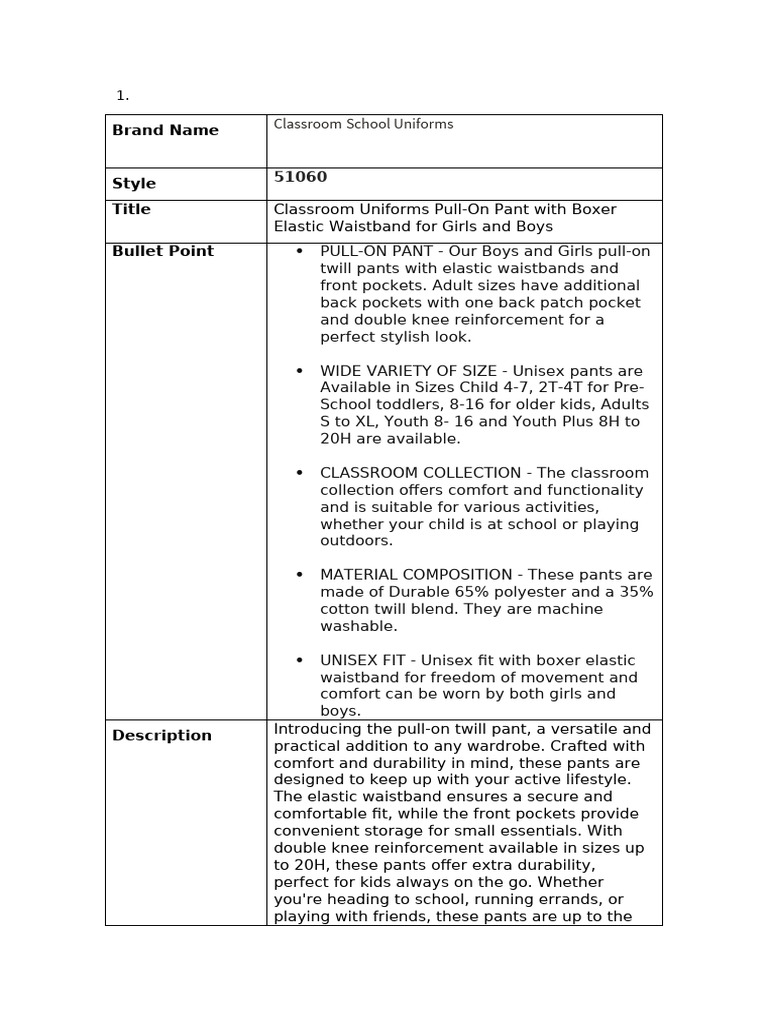 Classroom Real School | PDF | Shirt | Trousers