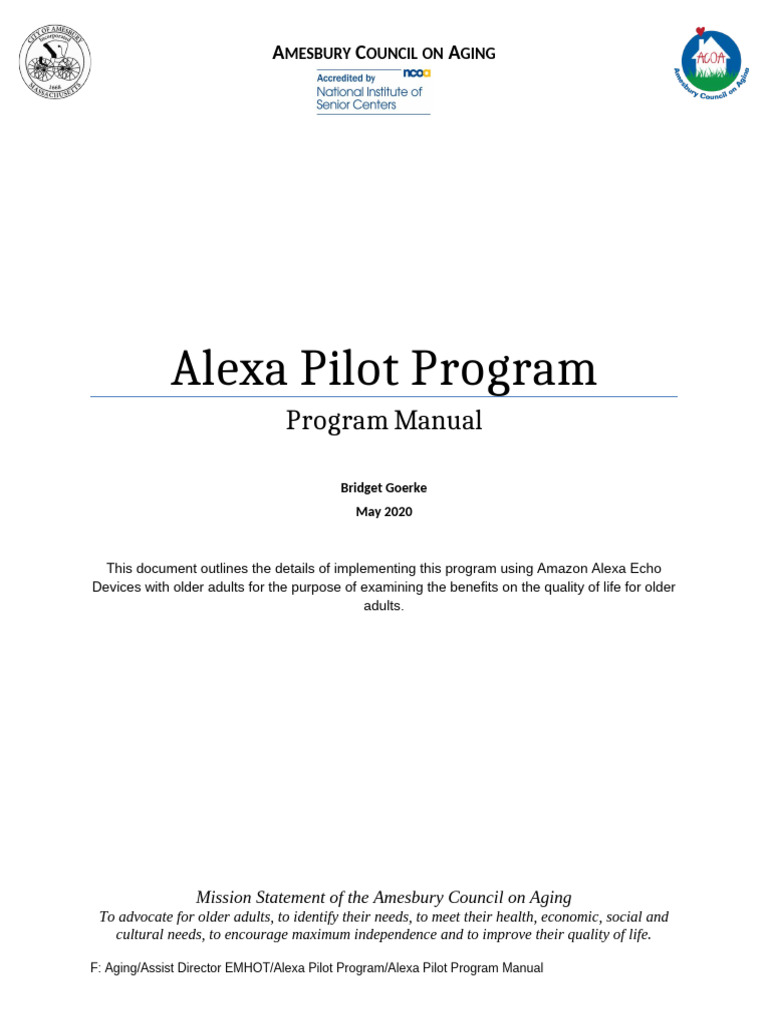 Alexa Pilot Program Manual | PDF | Amazon Echo | Mobile App