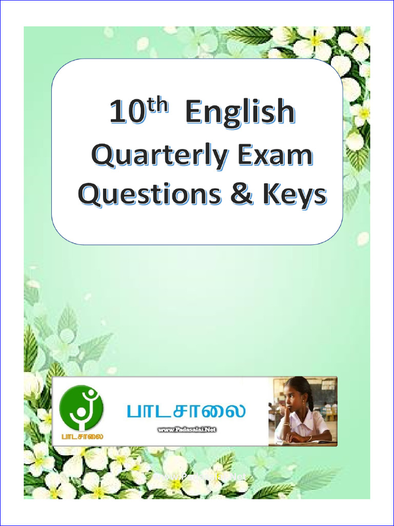 10th English - Quarterly Exam All Question Papers Answer Keys | PDF