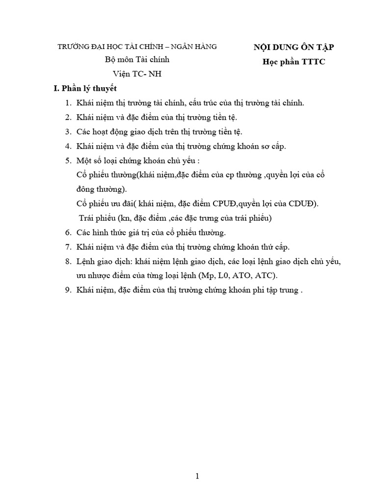 N D Ôn TTTC Tháng 8-2025 - 1 | PDF