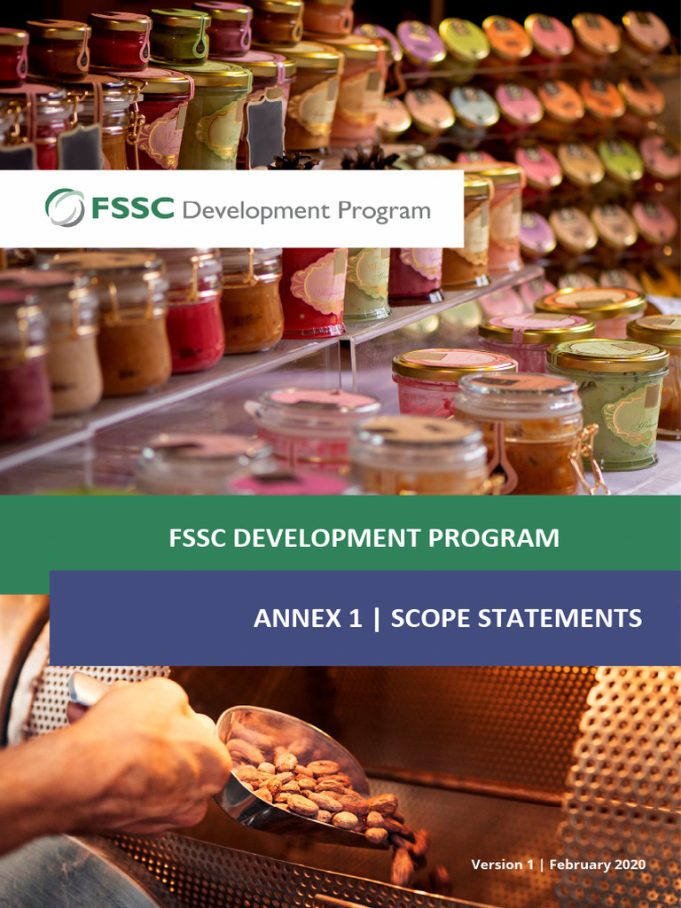 FSSC Development Program Scope Statements | PDF | Carbon Dioxide | Foods