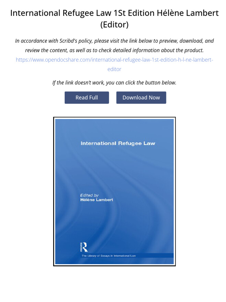 International Refugee Law 1st Edition Hélène Lambert (Editor) online ...