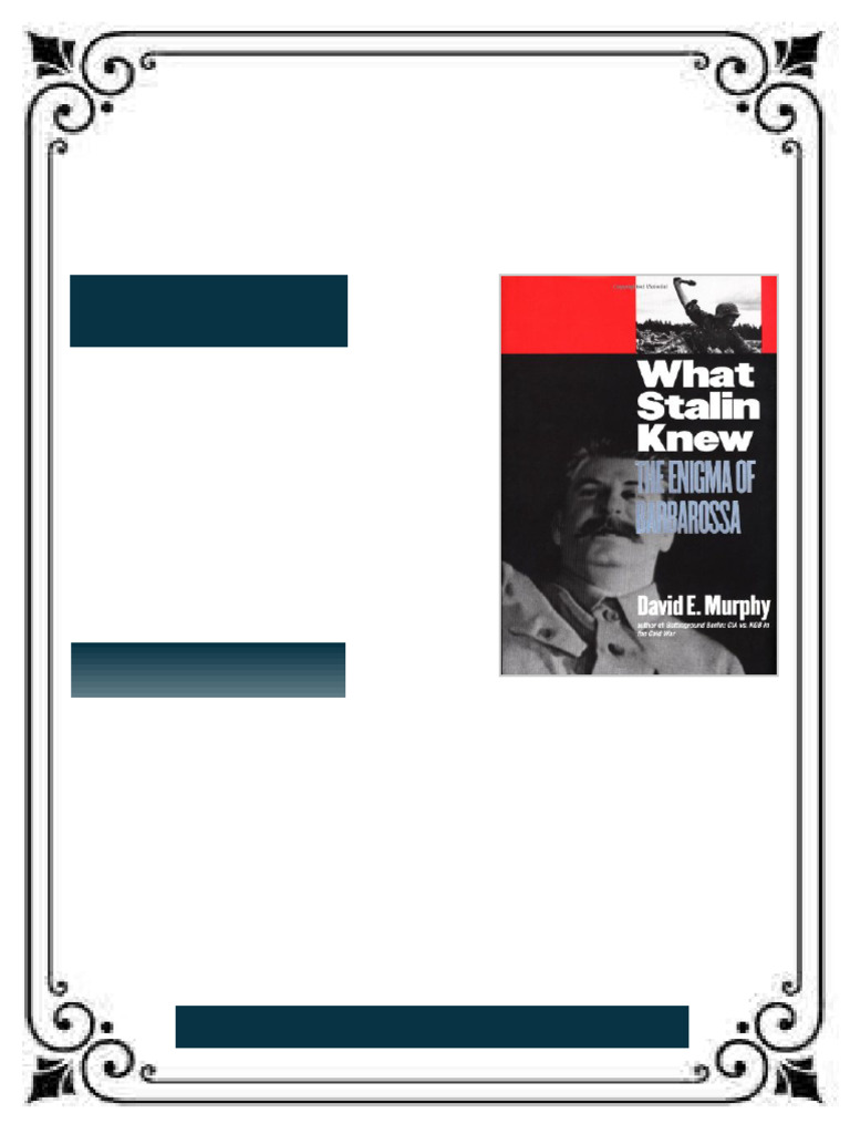 What Stalin Knew The Enigma of Barbarossa First Edition. Edition De ...