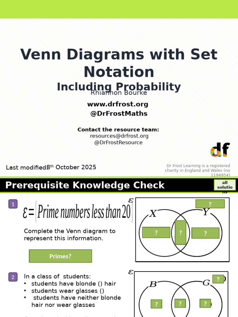 Venn Diagrams and Set Notation Guide | PDF | Intersection (Set Theory ...