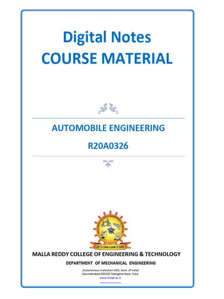 Automobile Engineering | PDF | Internal Combustion Engine | Piston