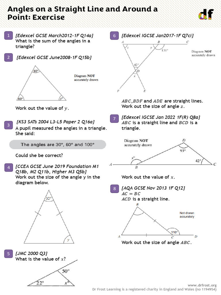 Angles in Triangles - Exercise | PDF | Euclidean Geometry | Educational ...