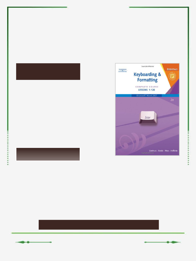 Formatting Document Processing Lessons 61 120 2nd Edition Susie H ...