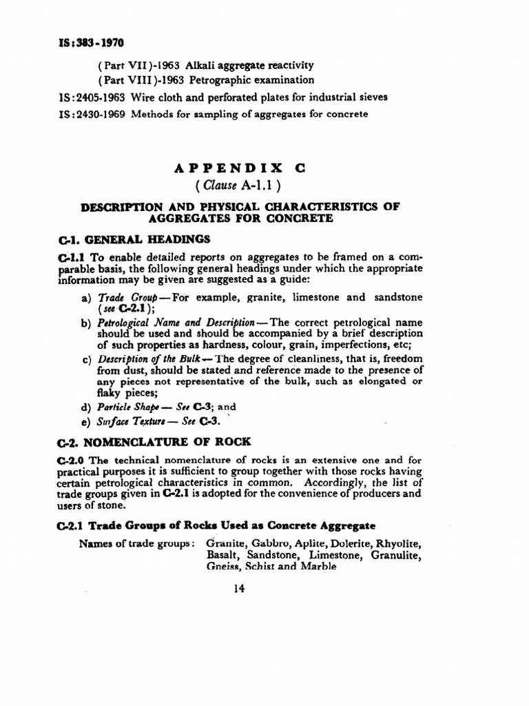 Is 383 (1970)_ Specification for Coarse and Fine Aggregates From ...