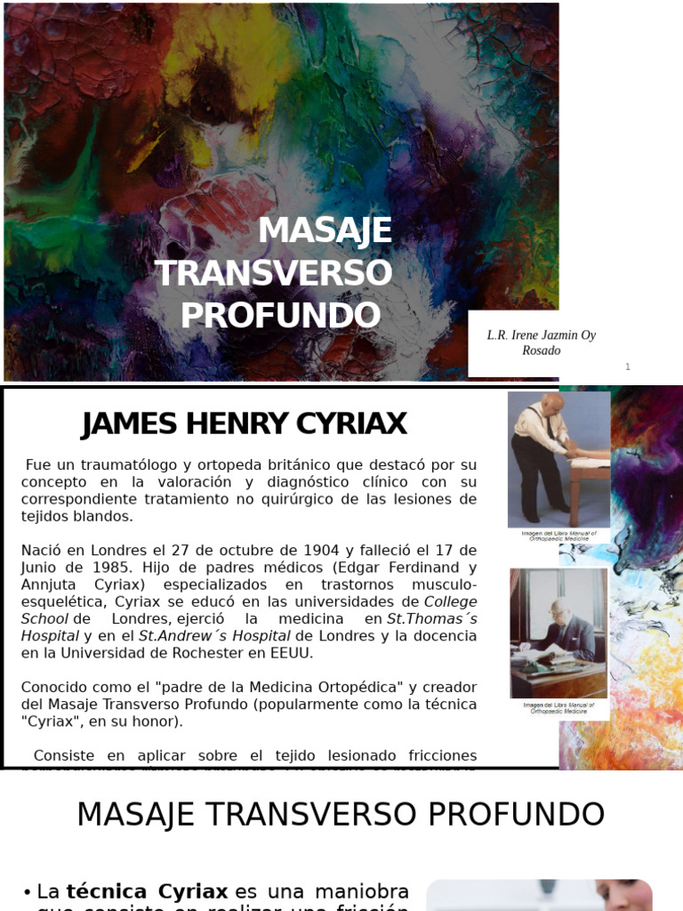Masaje Transverso Profundo CYRIAX | PDF | Tendón | Masaje