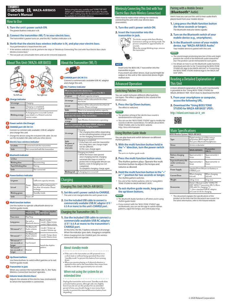 WAZA-AIR-B_eng01_W | PDF | Bluetooth | Usb