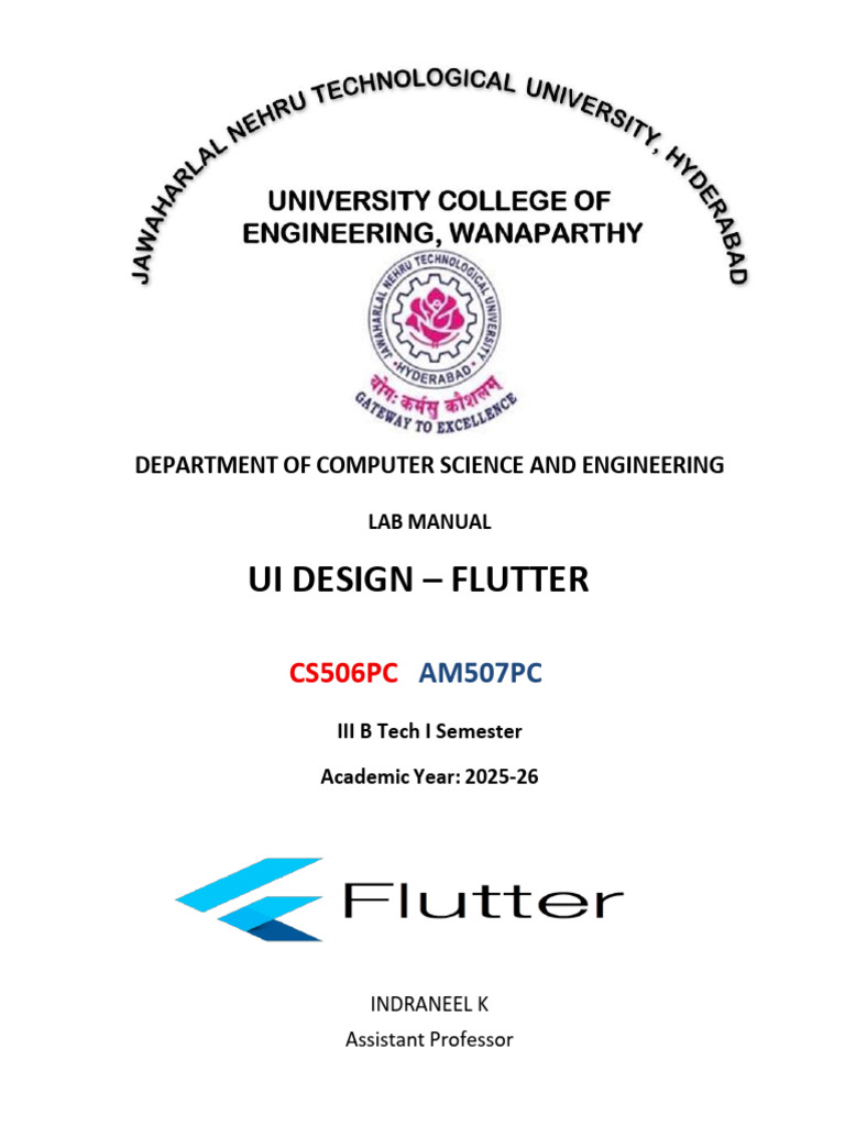 UI Design Flutter Programming Lab Manual | PDF | User Interface Design ...