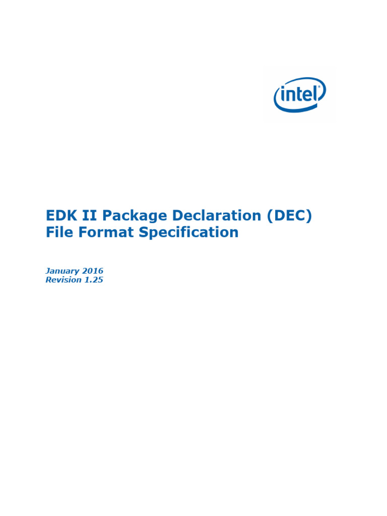 EDK II DEC File Format Spec 1.25 | PDF | Library (Computing) | Booting