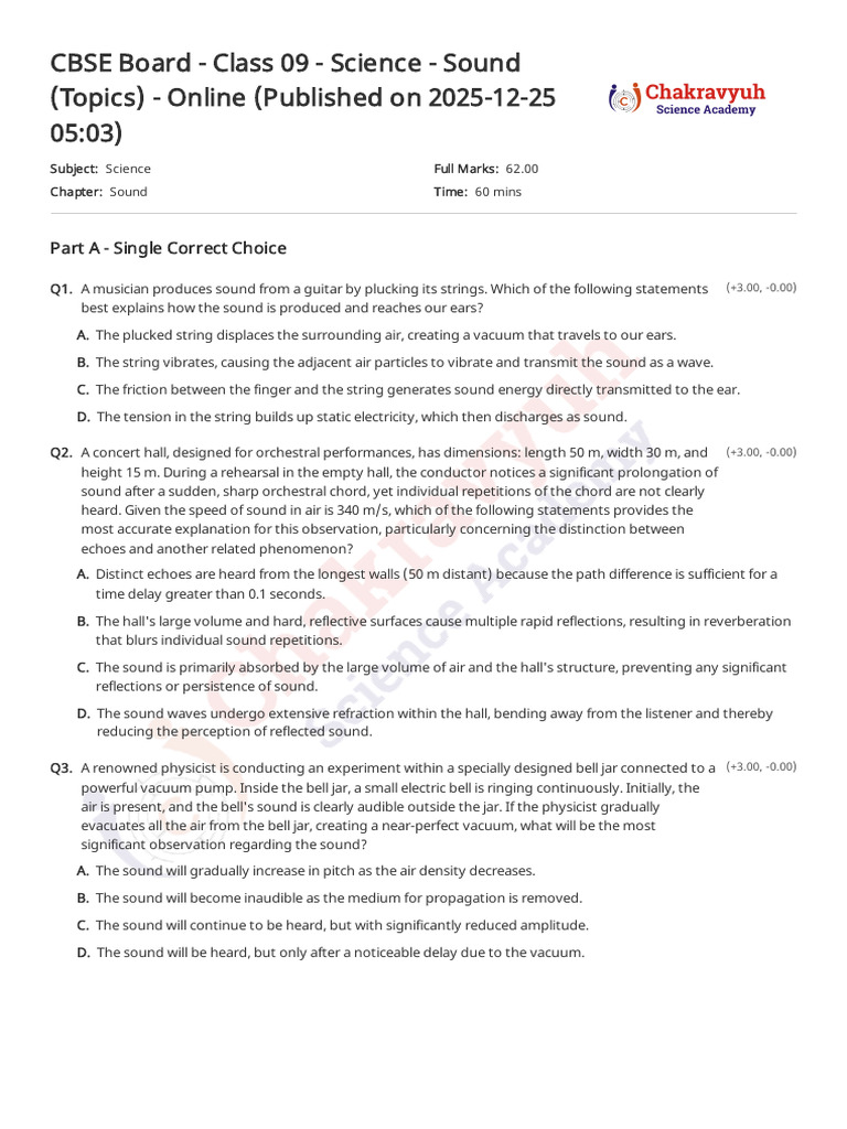 CBSE Class 09 Science: Sound Concepts | PDF | Sound | Waves