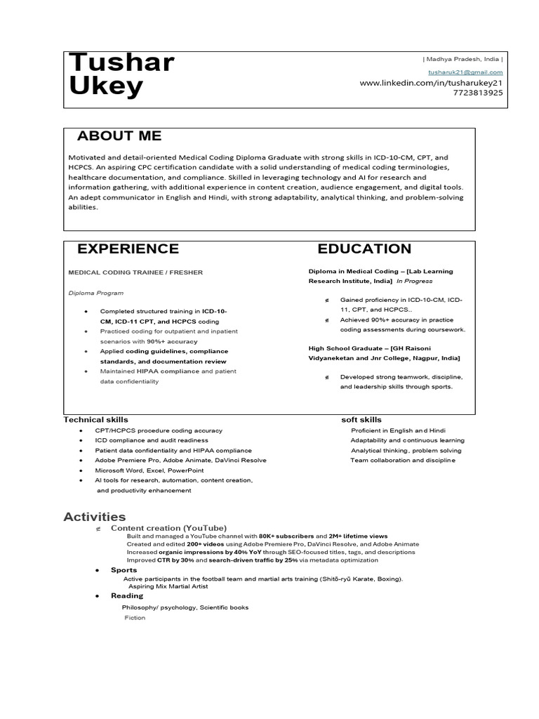 Resume Tushar Corrected | PDF