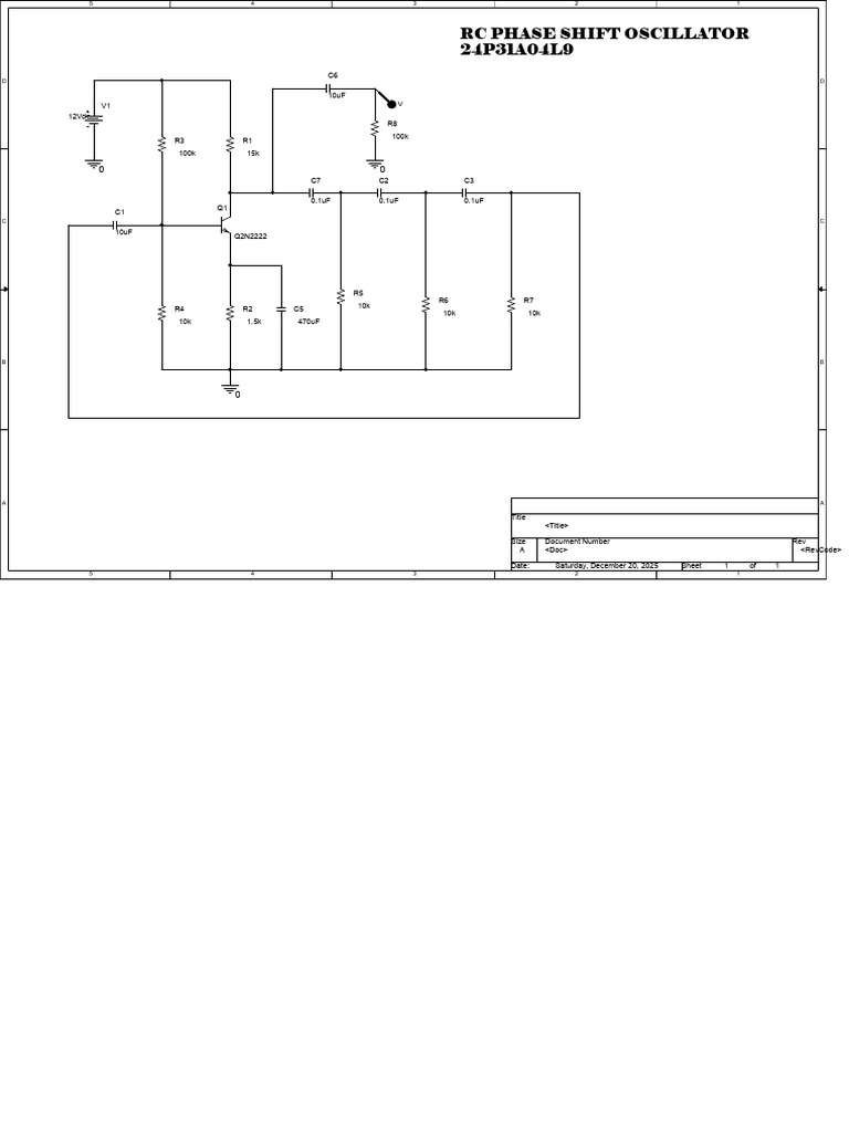 RC Phase Shift Oscillator Circuit Design | PDF