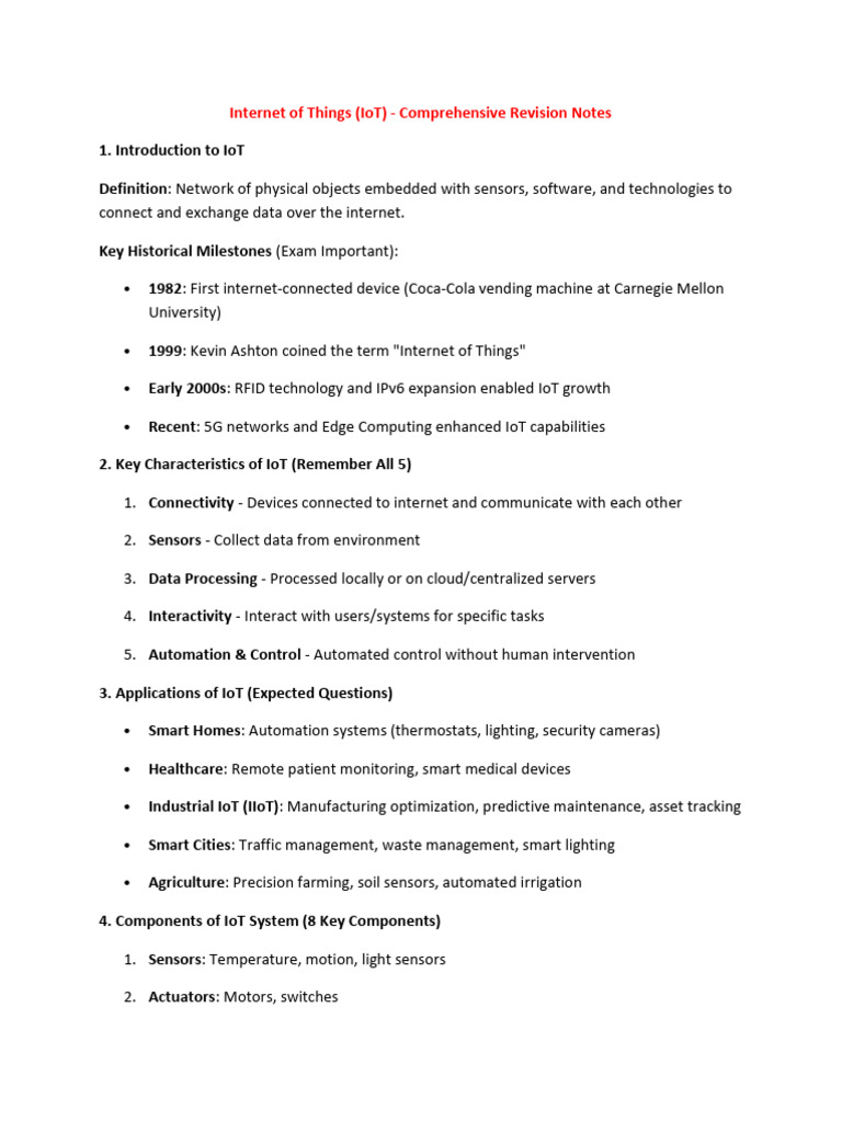 IoT Overview: Key Concepts & Applications | PDF | Internet Of Things ...