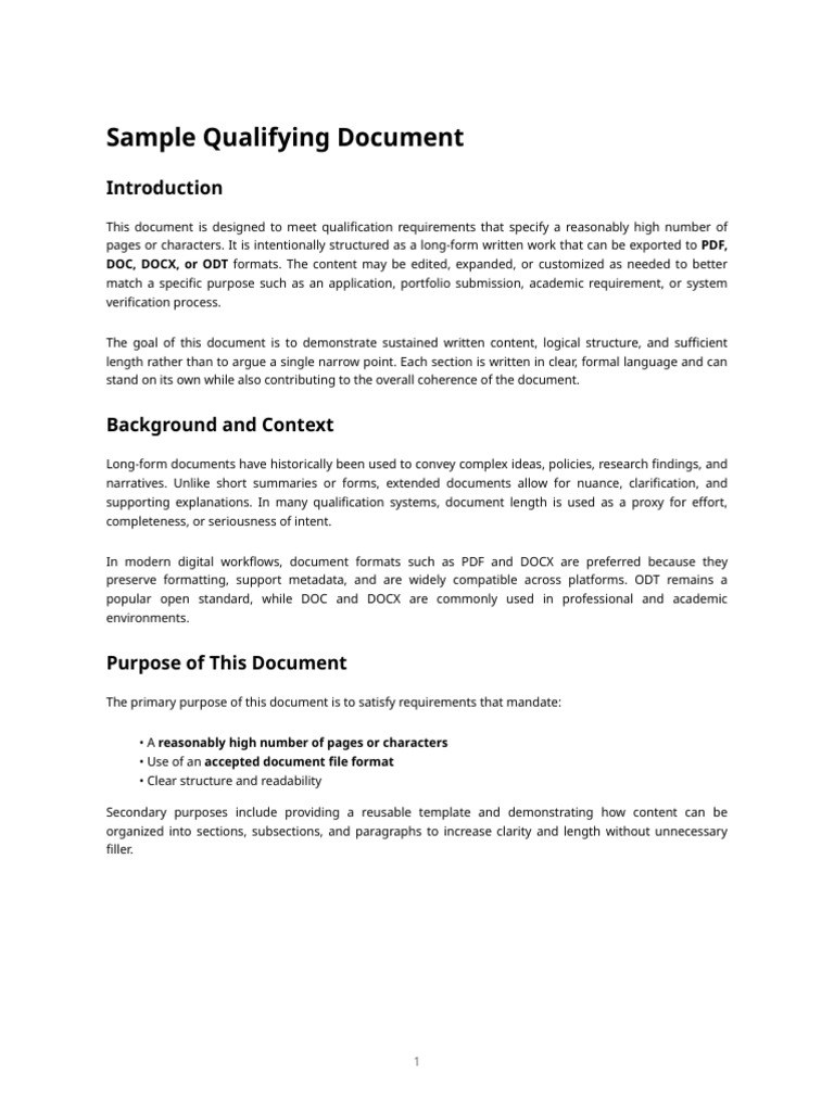Sample Qualifying Document2 | PDF | Microsoft Word | Verification And ...