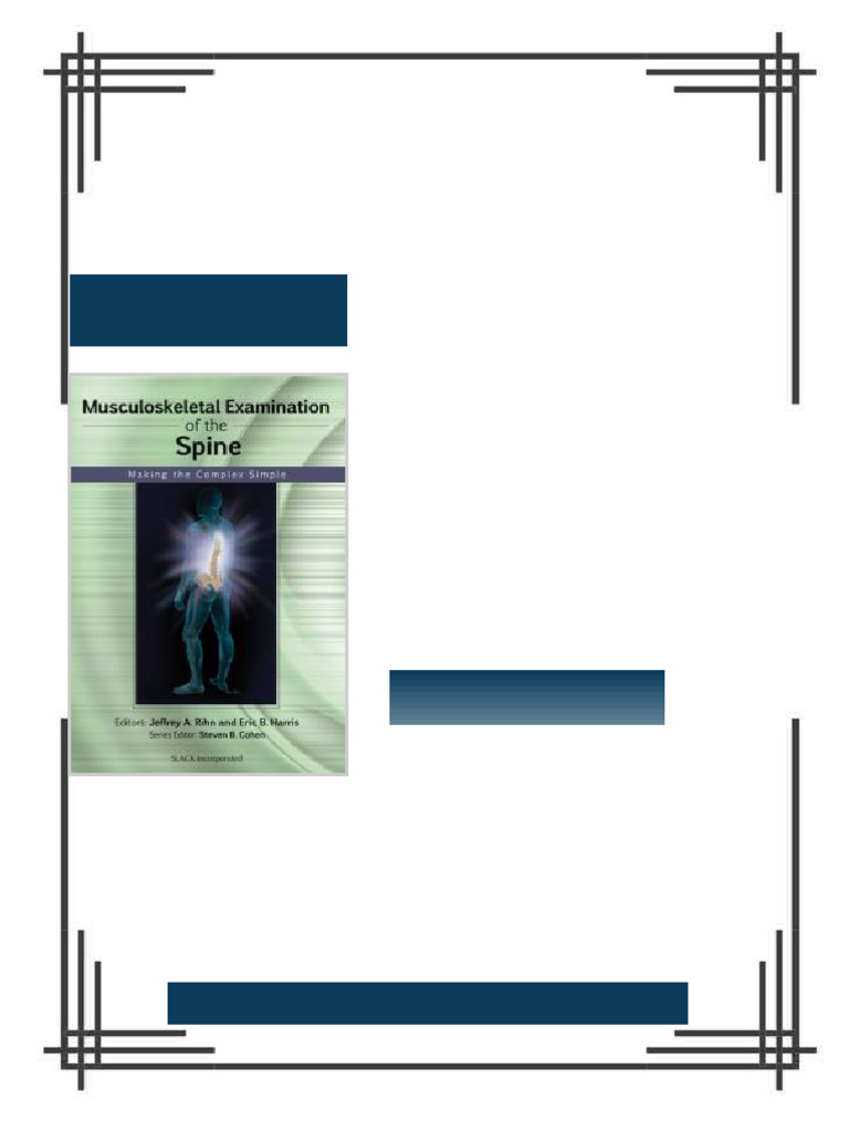 Musculoskeletal Examination of the Spine Making the Complex Simple 1st ...