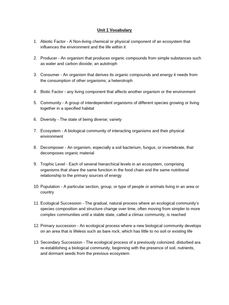 Essential Ecosystem Vocabulary Terms | PDF | Ecosystem | Ecology
