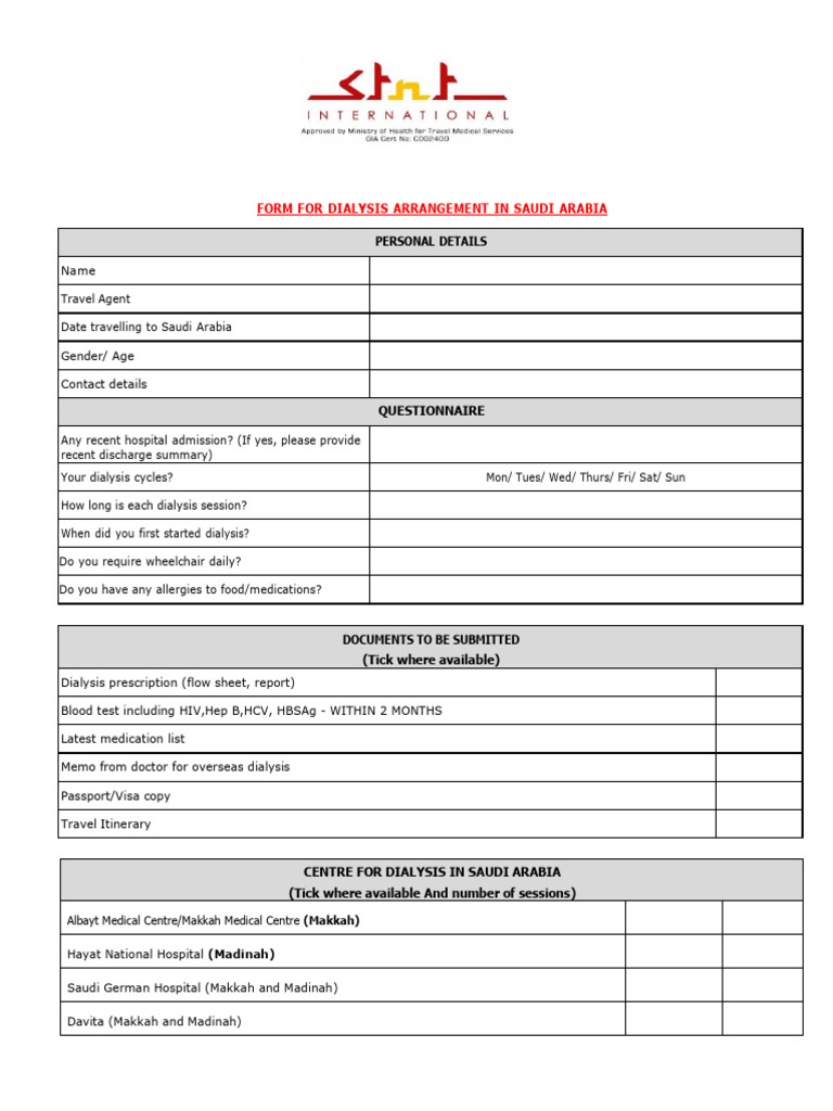 Dialysis Form (2023) | PDF