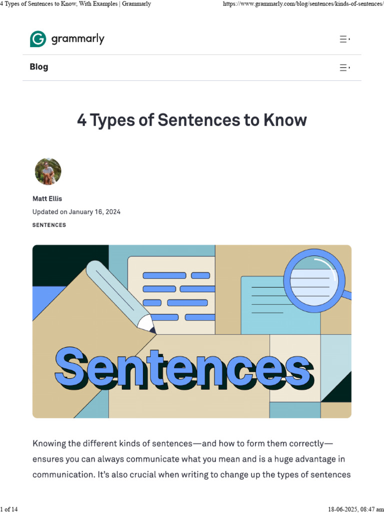 4 Sentence Types Explained with Examples | PDF