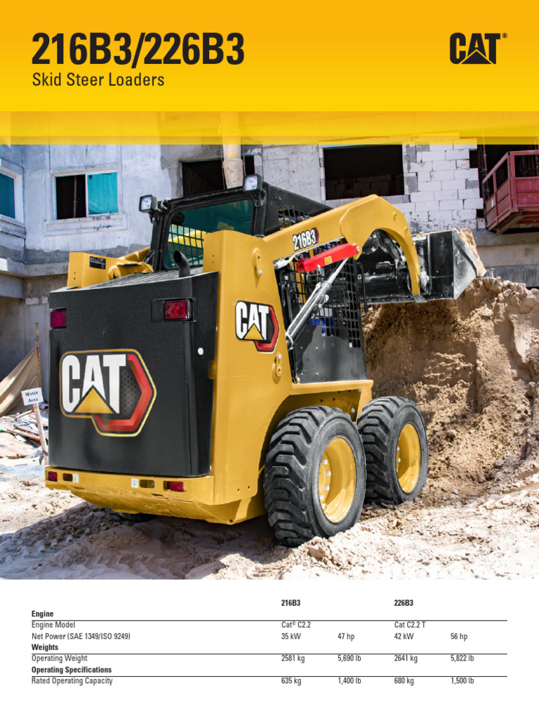 Cat B3 Series Skid Steer Loaders Overview | PDF | Horsepower | Loader ...