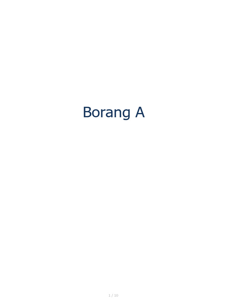 Panduan Lengkap Borang A ECOS | PDF