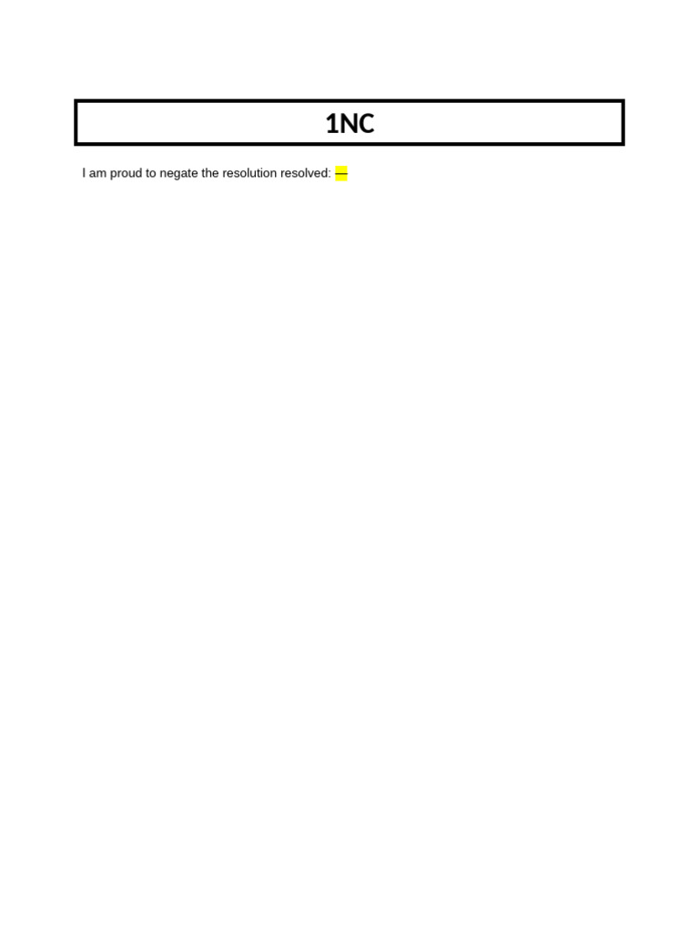 Debate Negation Strategy Outline | PDF