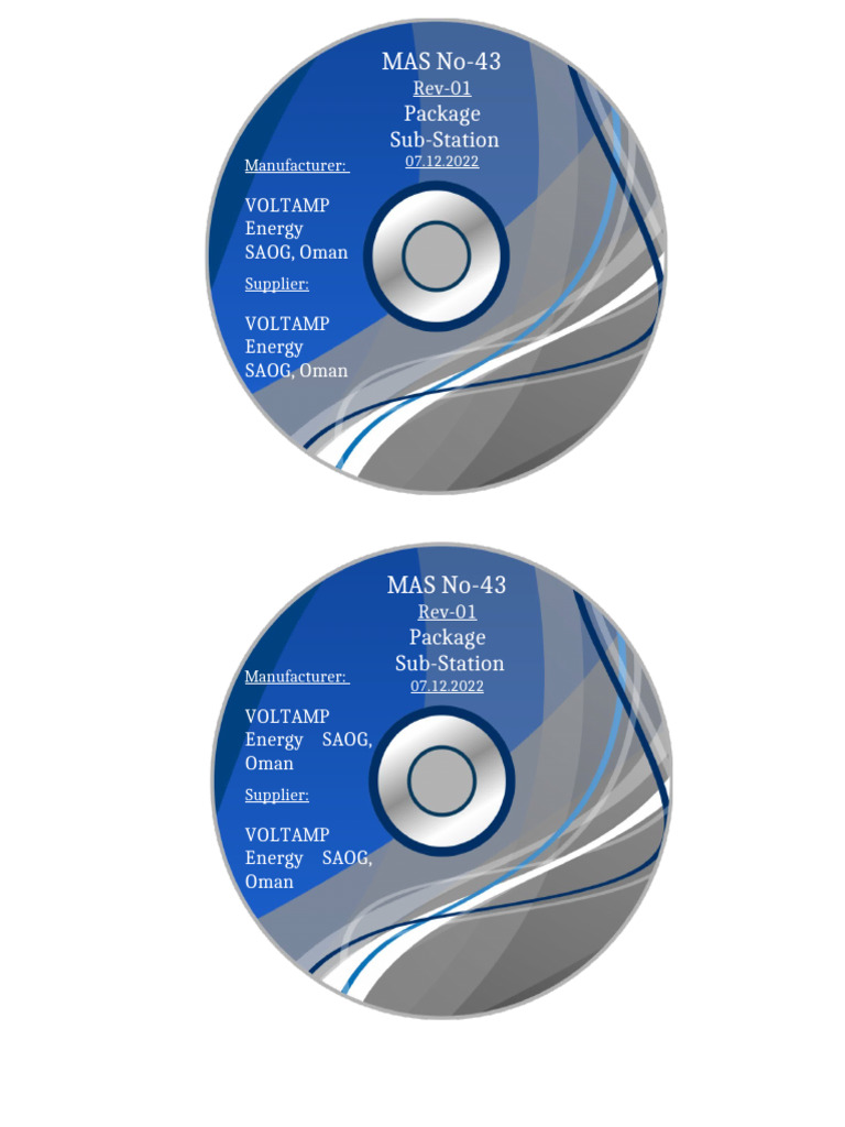 CD Label for MAS - Package SUbstation | PDF