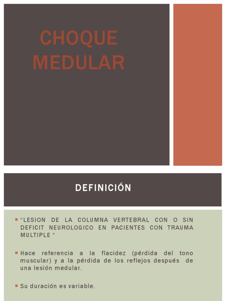 Choque Medular | PDF | Médula espinal | Lesión de la médula espinal