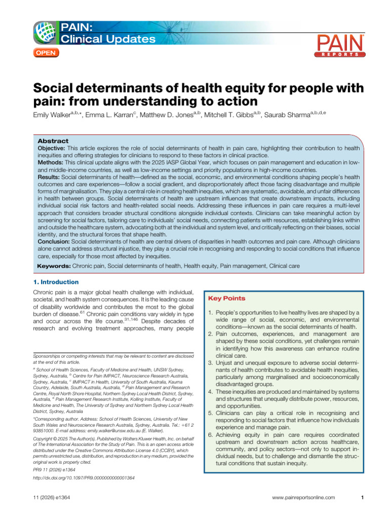 Social Determinants Impacting Pain Care | PDF | Health Equity ...