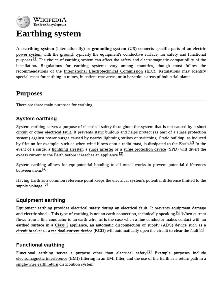 Understanding Earthing Systems in Electricity | PDF | Power (Physics ...