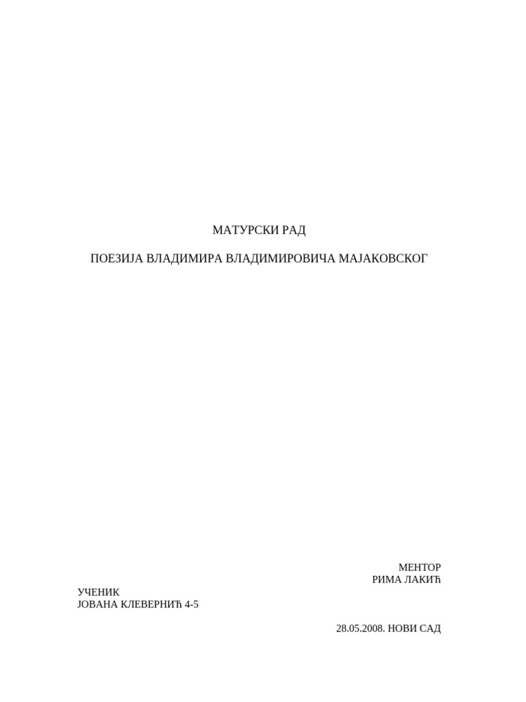 Vladimir Vladimirovic Majakovski | PDF