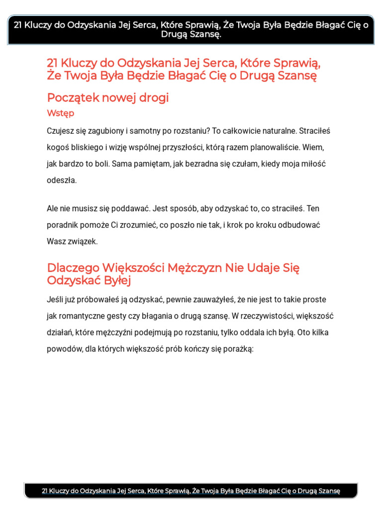 21 Kluczy Do Odzyskania Jej Serca Ktore Sprawia Ze Twoja Byla Bedzie ...
