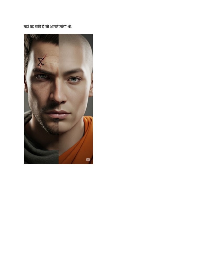 A Warrior and A Monk Merged Into One Person, Half ... | PDF