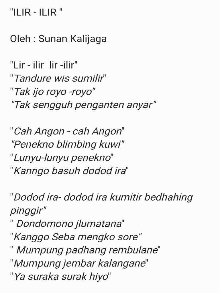 Tembang Ilir - Ilir Dan Maknanya - 251227 - 221318 | PDF